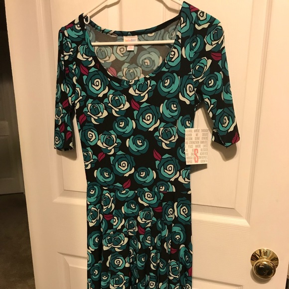 LuLaRoe | Dresses | Nwt Blue Flowers Nicole | Poshmark